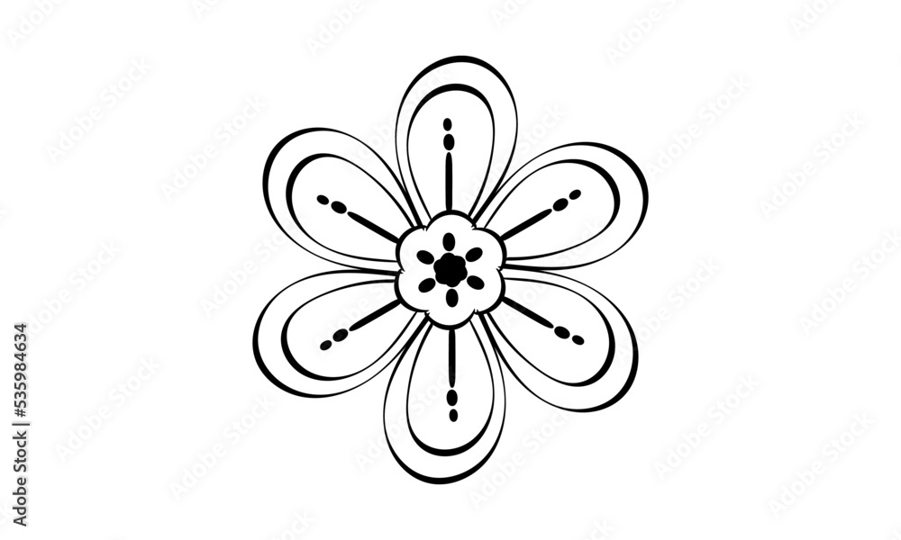 Floral Art. flower drawing with line-art. Drawing vector graphics with ...