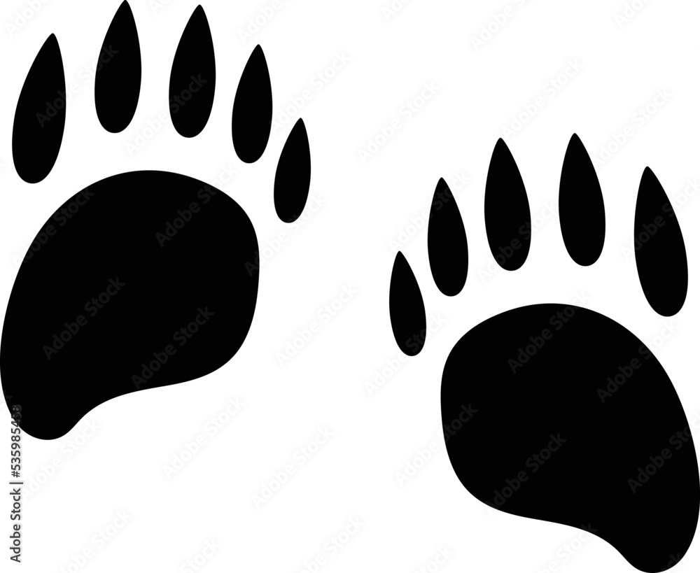 Panda footprint Vector illustration animal footprints . Stock Vector ...