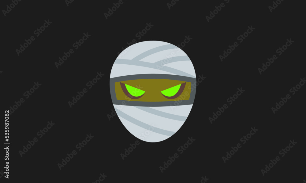 mummy face icon. Vector clip art illustration of mummy head for ...
