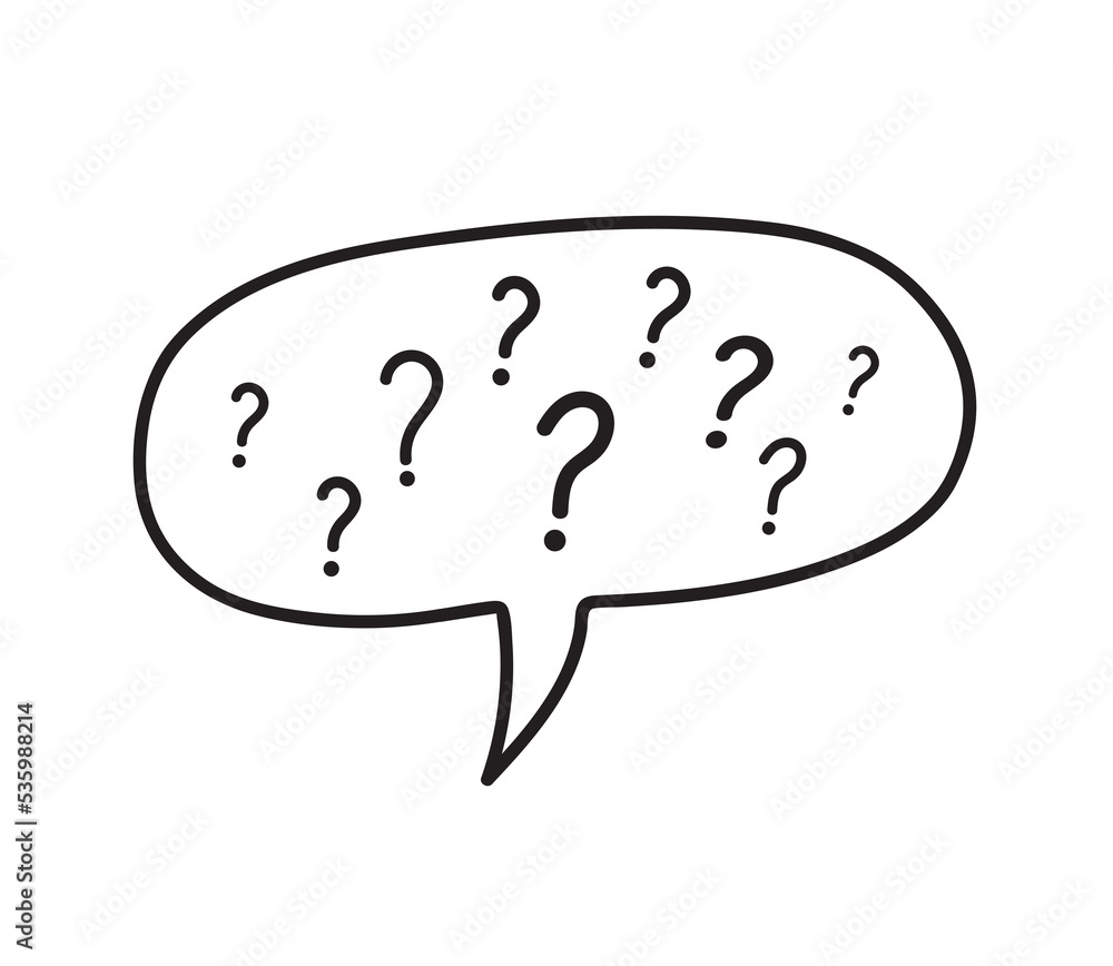 question mark doubt symbol in bubble illustration Stock Illustration ...