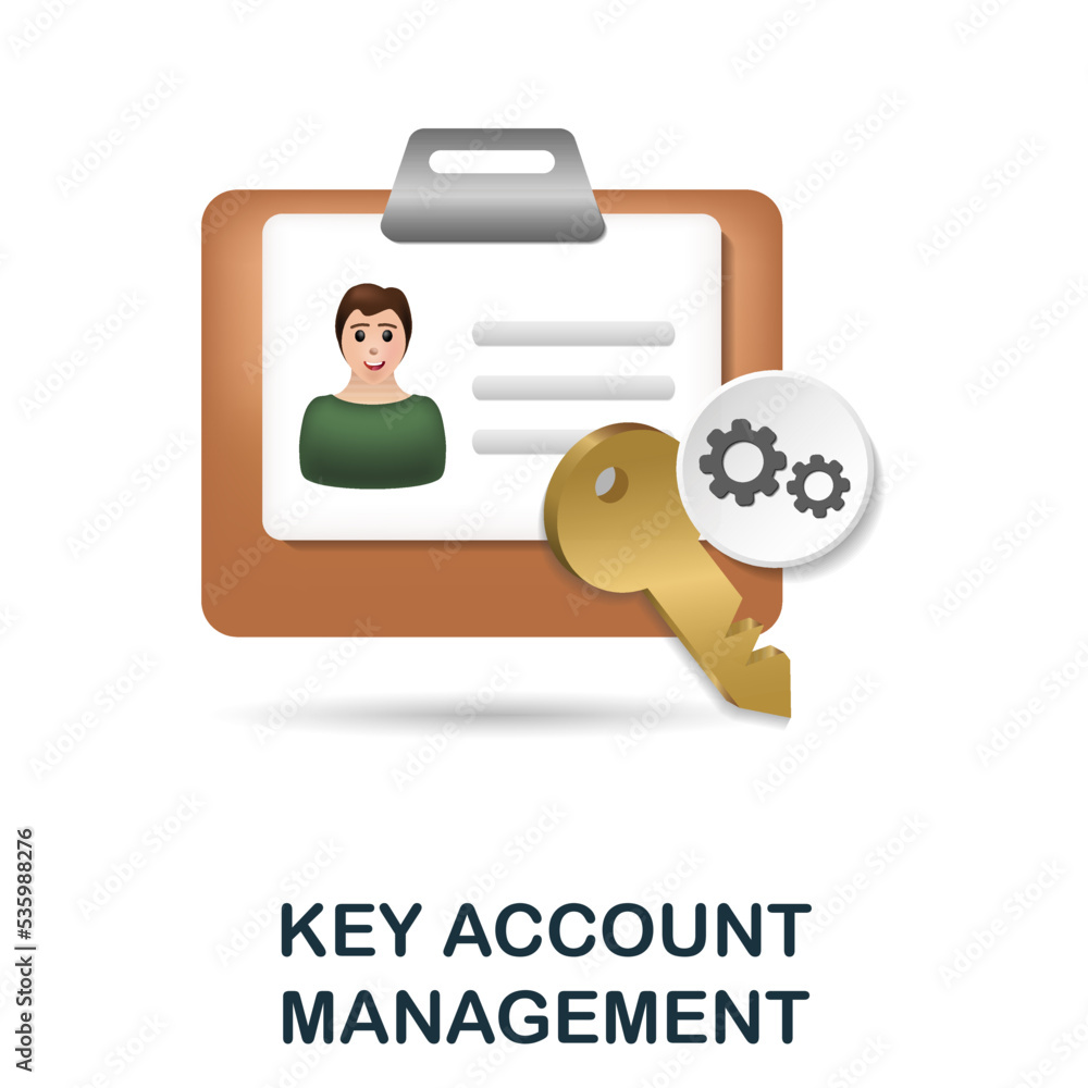 Key Account Management icon. 3d illustration from finance management ...