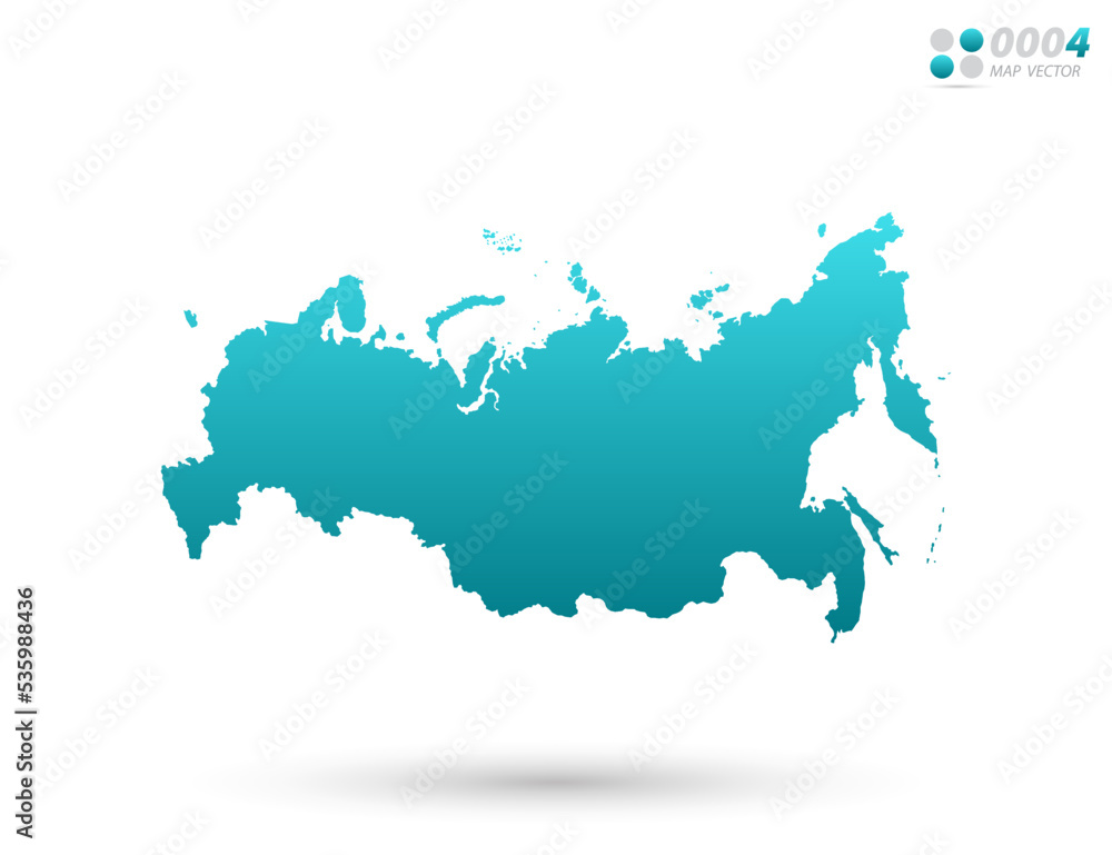 Vector blue gradient of Russia map on white background. Organized in ...