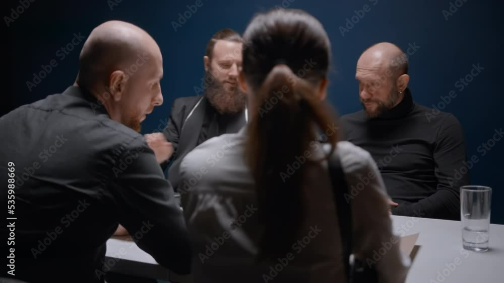 Interrogation Of Suspect In Handcuffs Detective Cop Shows To Lawyer interrogation-of-suspect-in-handcuffs-detective-cop-shows-to-lawyer