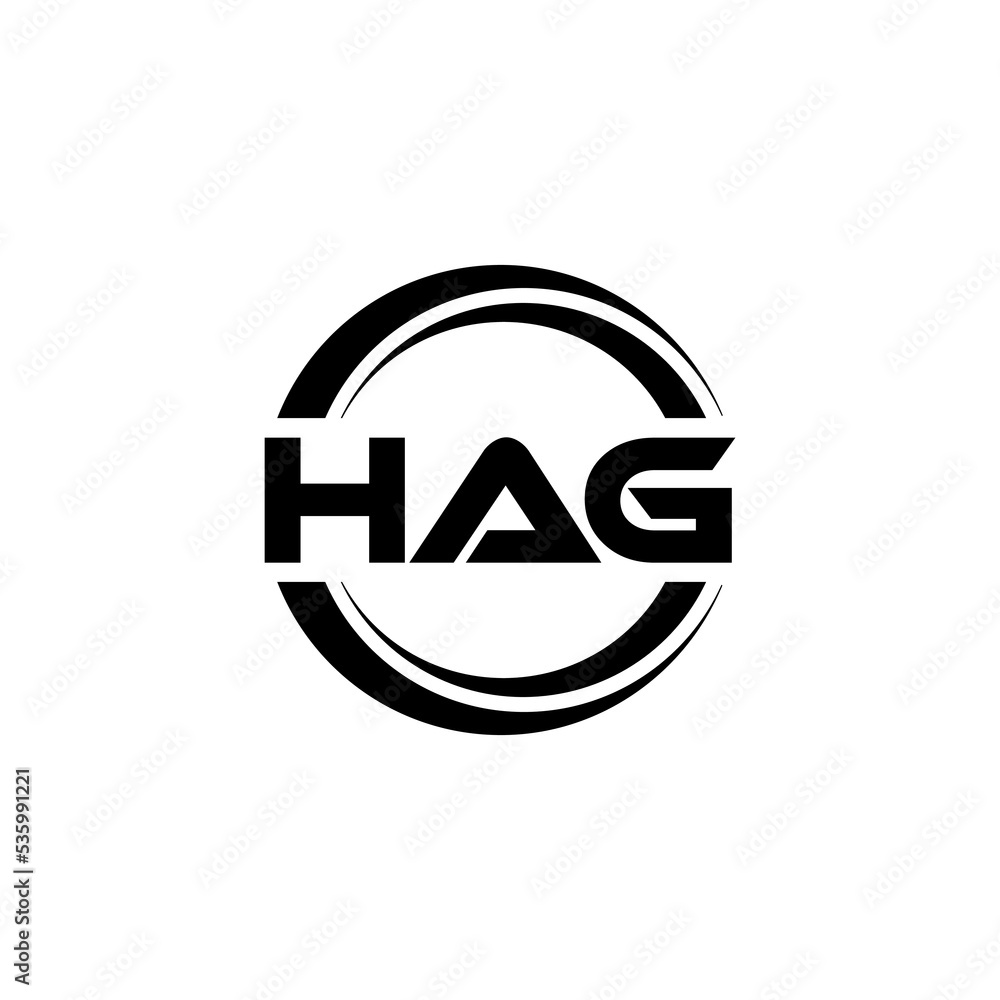 HAG letter logo design with white background in illustrator, vector ...