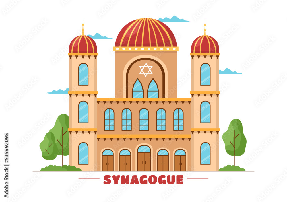Synagogue Building or Jewish Temple with Religious, Hebrew or Judaism ...