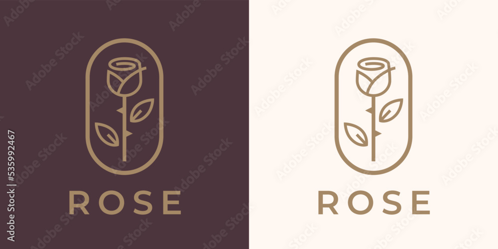 Elegant rose logo design. Luxury boutique flower line icon. Floral ...