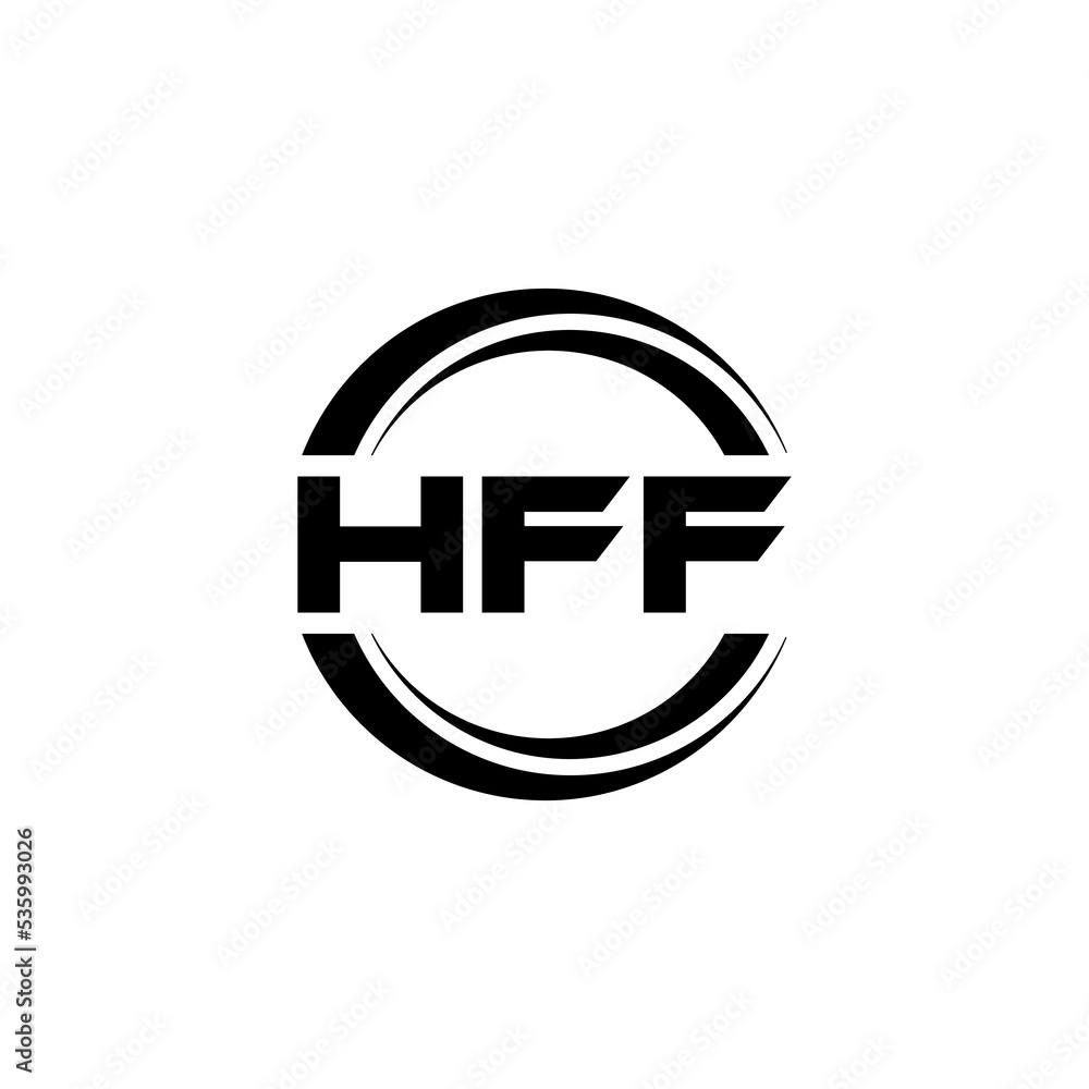 HFF letter logo design with white background in illustrator, vector ...