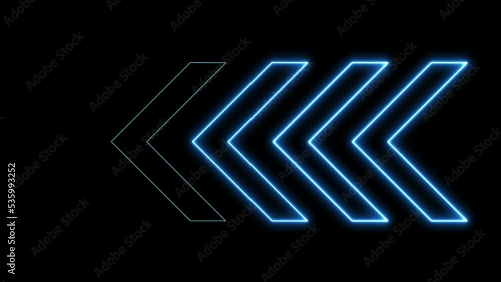 Blue arrows animation. Looped Neon Lines abstract VJ background ...