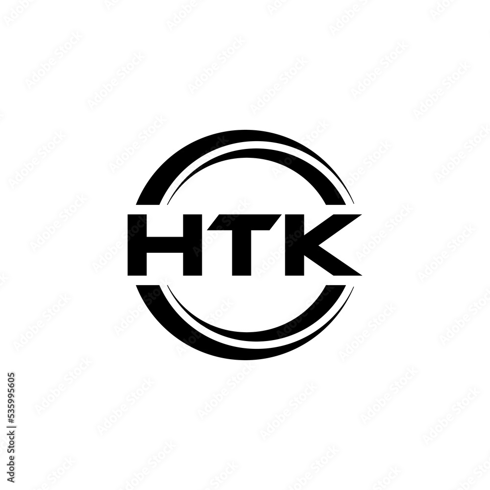 HTK letter logo design with white background in illustrator, vector ...