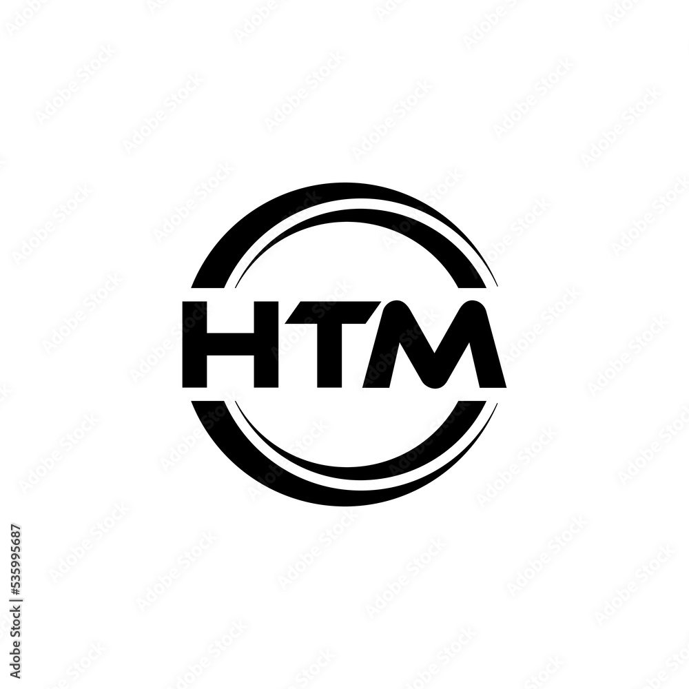 HTM letter logo design with white background in illustrator, vector ...