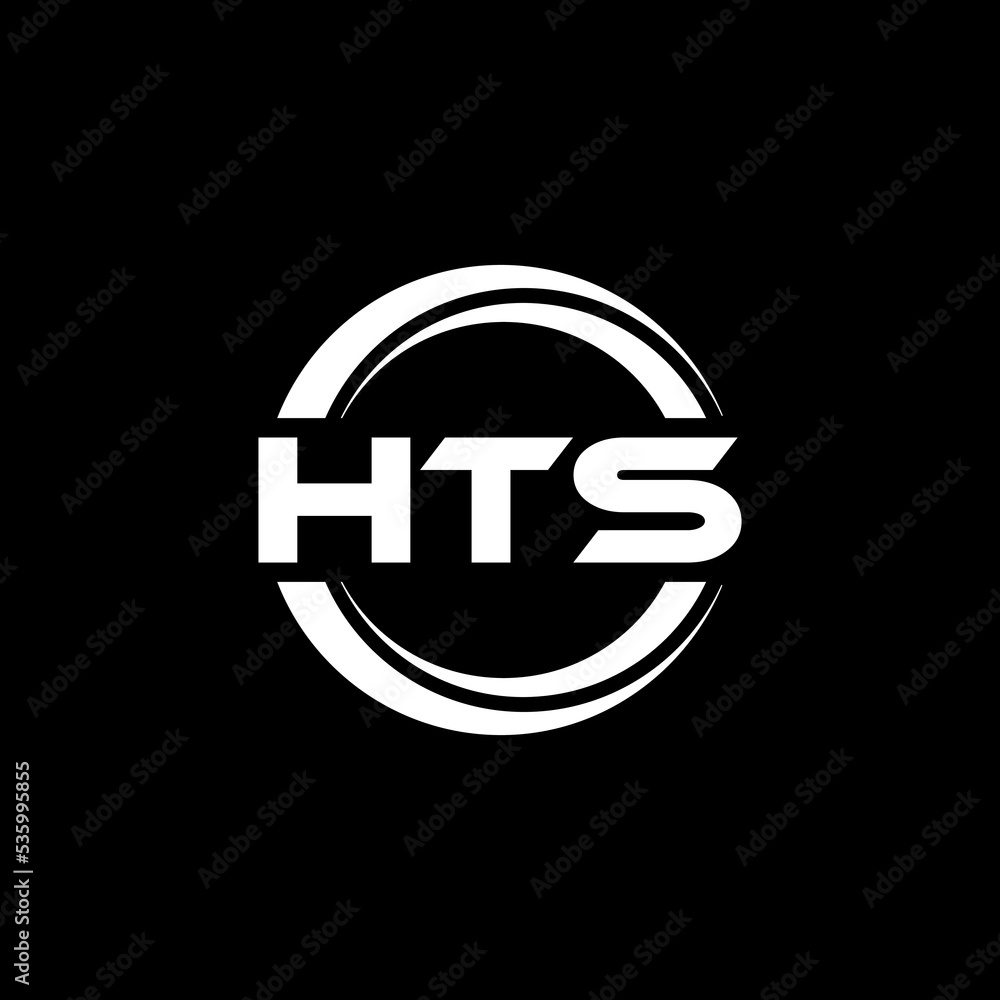 HTS letter logo design with black background in illustrator, vector ...
