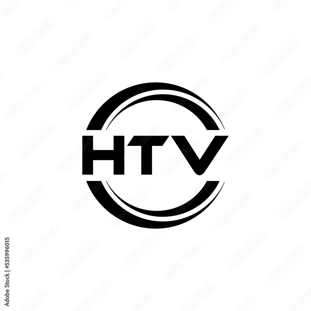 HTV letter logo design with white background in illustrator, vector ...