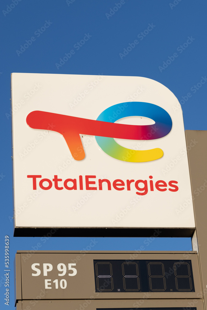 Calais, France - October 06, 2022 : Totalenergies, brand logo and ...