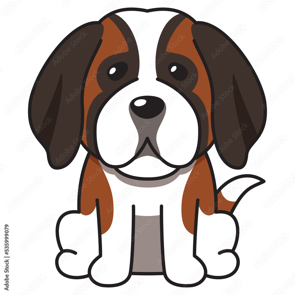 Cartoon character saint bernard dog for design. Stock Illustration ...