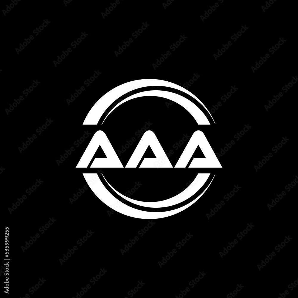 AAA letter logo design with black background in illustrator, vector ...