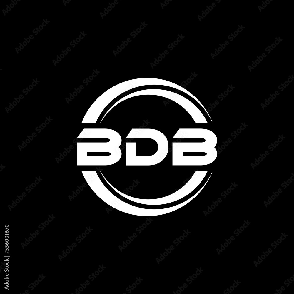 BDB letter logo design with black background in illustrator, vector ...