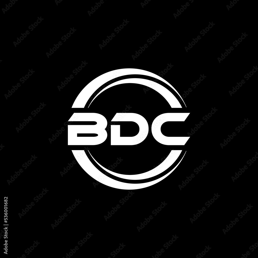 BDC letter logo design with black background in illustrator, vector ...