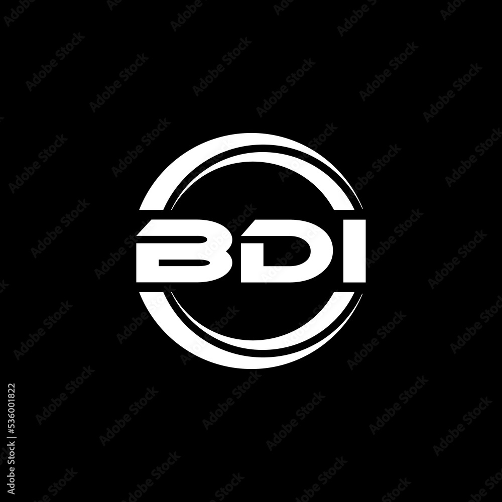 BDI letter logo design with black background in illustrator, vector ...