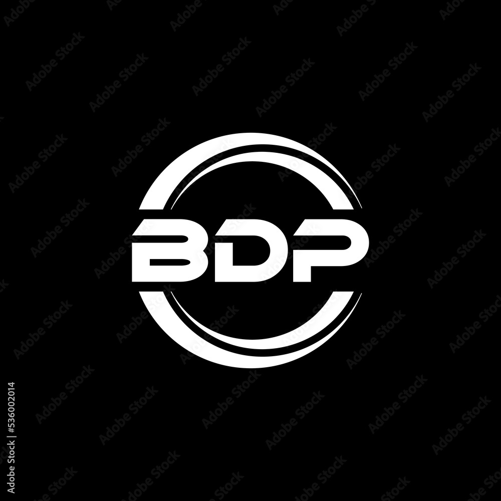 BDP letter logo design with black background in illustrator, vector ...