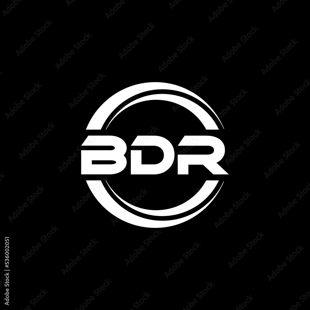 BDR letter logo design with black background in illustrator, vector ...