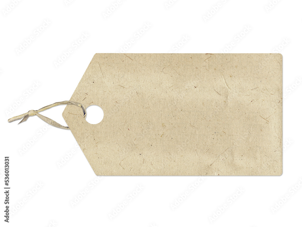 Recycled paper blank label isolated on transparent background Stock ...