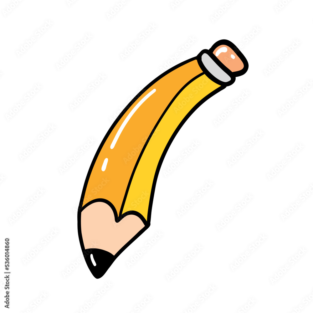 Hand Drawn Pencil Design Isolated on White Background. Doodle Style ...