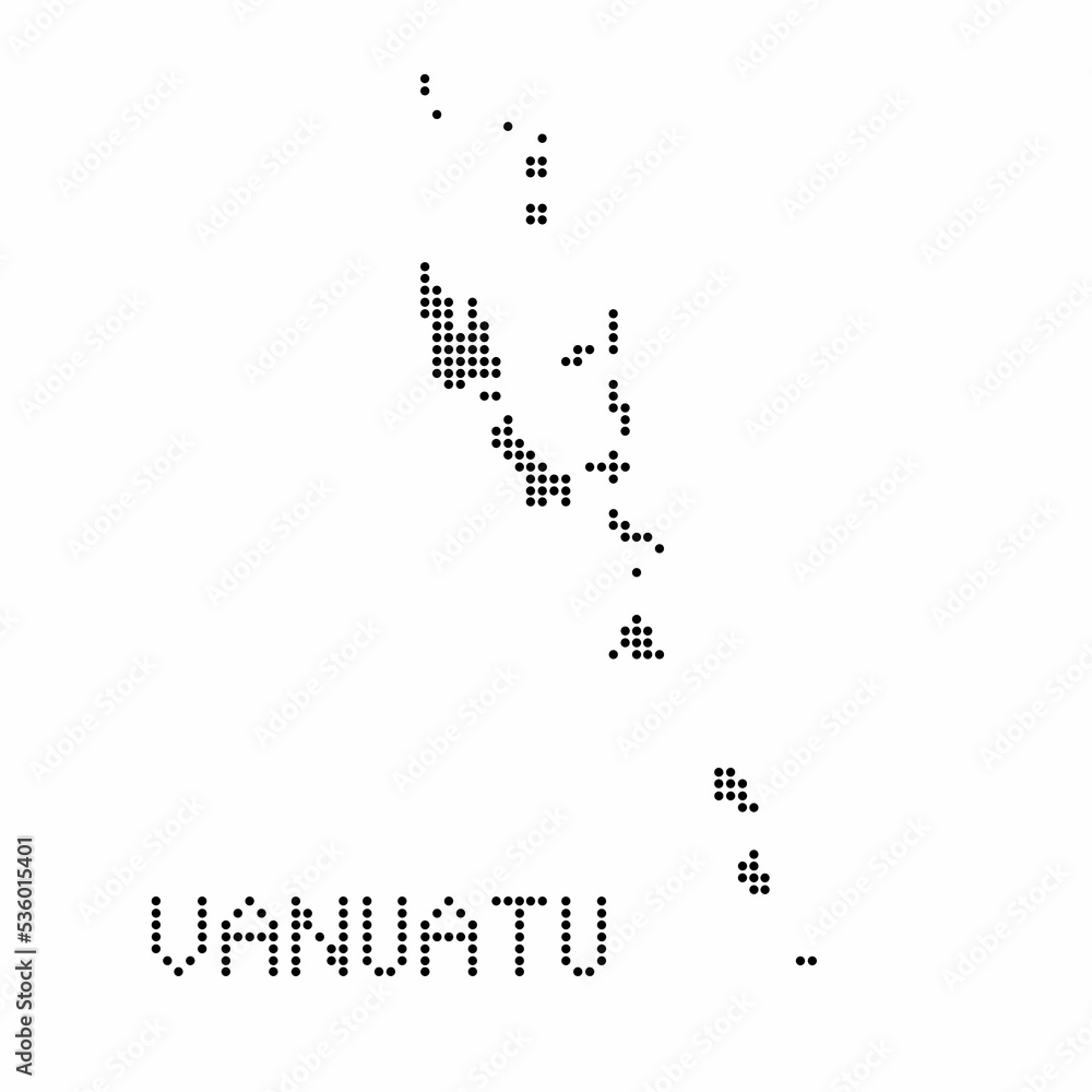 Vanuatu map with grunge texture in dot style. Abstract vector ...
