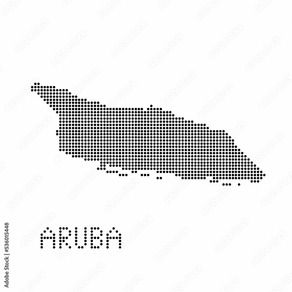 Aruba map with grunge texture in dot style. Abstract vector ...
