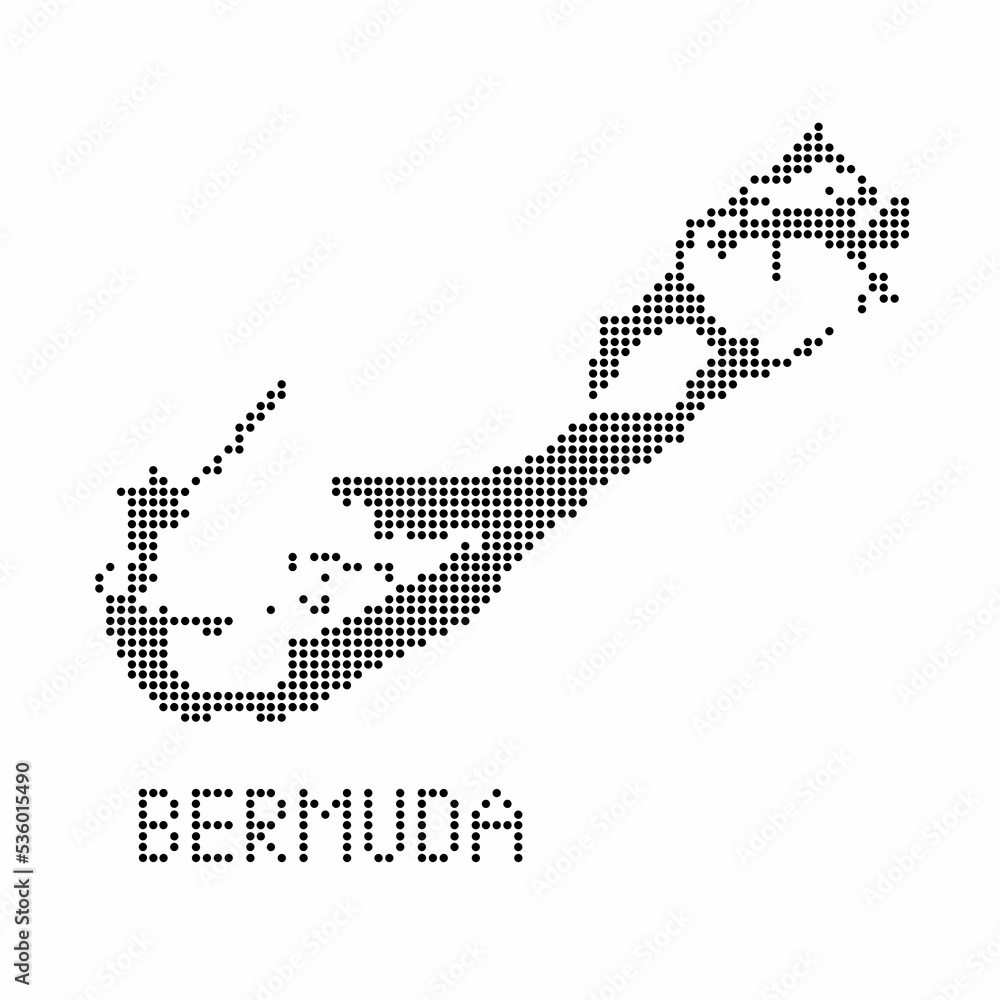 Bermuda map with grunge texture in dot style. Abstract vector ...