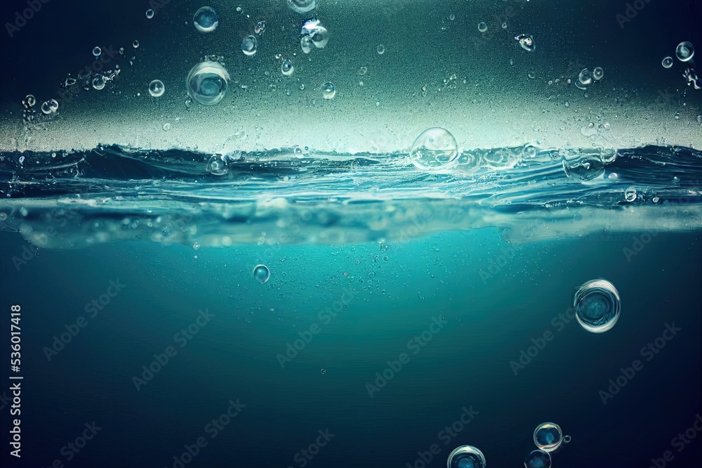 Blurred desaturated transparent clear calm water surface texture with ...