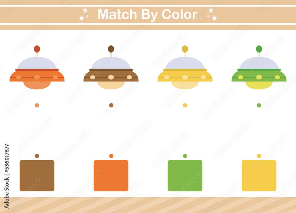 Match by color Educational game for kindergarten and preschool.Matching ...