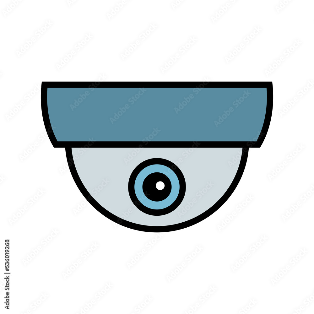 Dome camera icon. CCTV, security ceiling video camera, surveillance ...