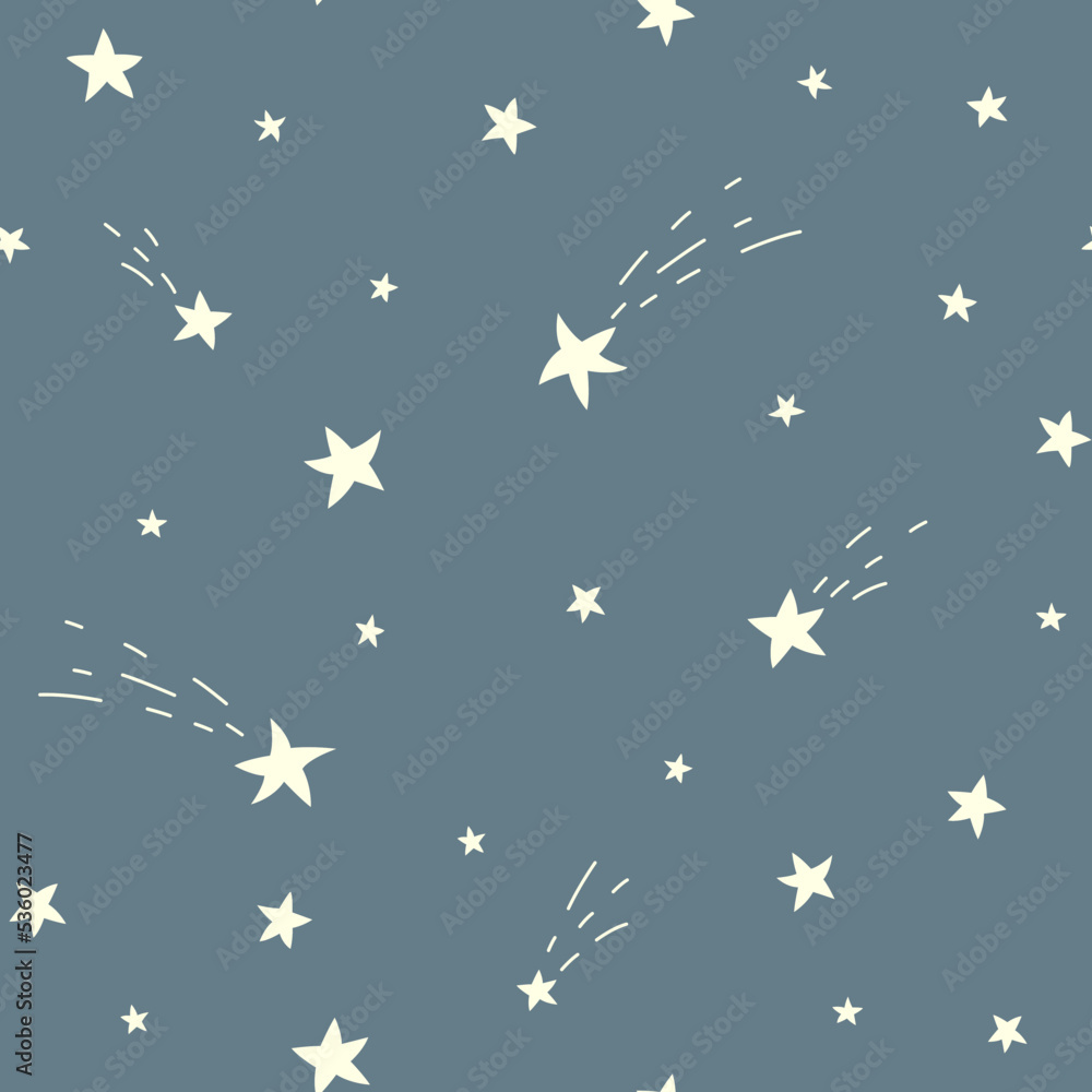 Seamless pattern with stars and stardust, night sky pattern Stock ...