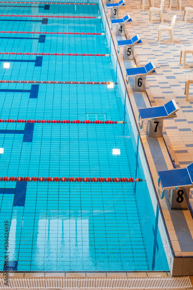 Lines in a swimming pool basin Stock Photo | Adobe Stock