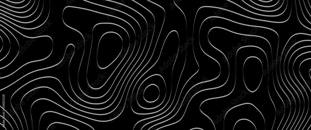 Dark background with black topo, luxury black abstract line art background vector. illustration ...