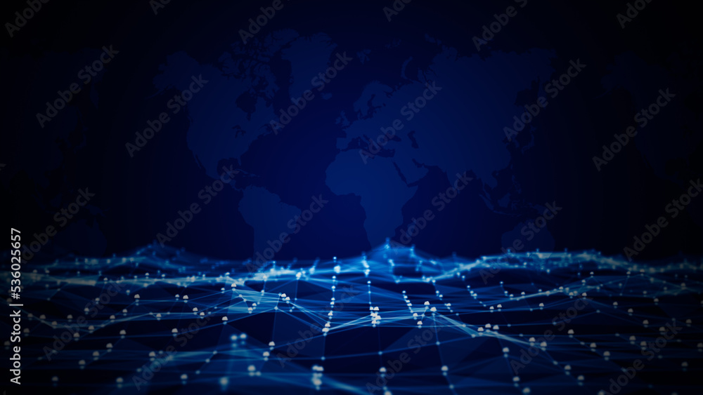 Cloud computing technology data dark blue abstract background, 3d ...