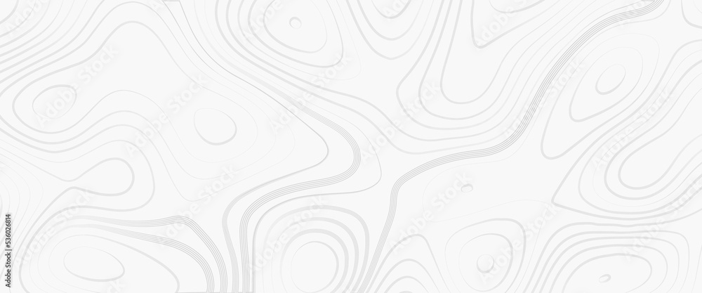 Vector illustration of topographic line contour map, black-white design ...