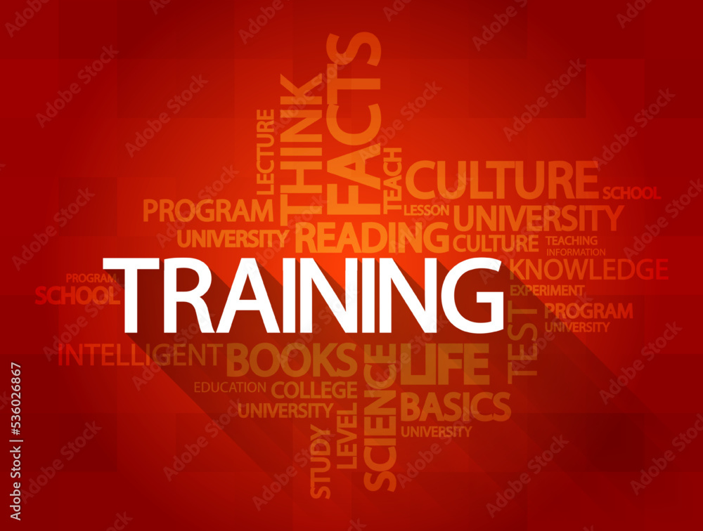 Training word cloud concept with great terms such as classroom ...