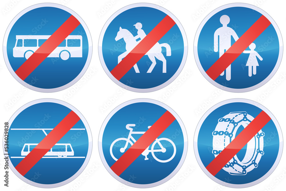 Collection of end-of-obligation road signs (cutout) ilustración de ...