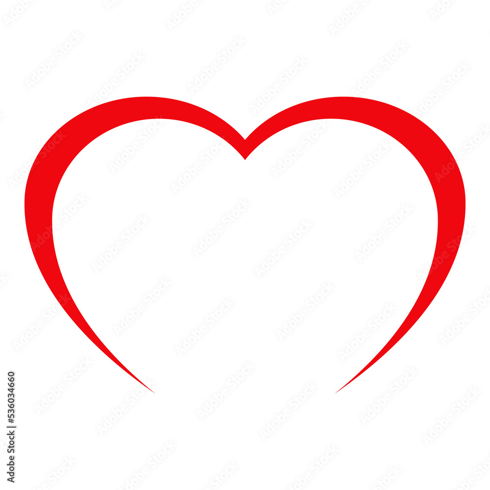 Logo con silueta de corazón lineal con espacio negativo Stock ...