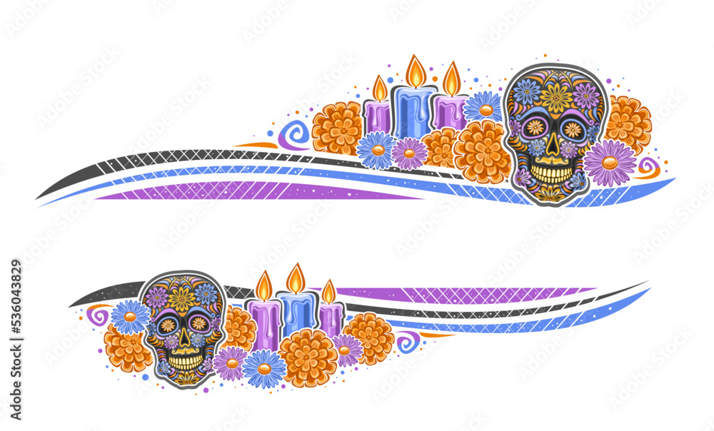 Vector border for Day of the Dead with empty copy space for text ...