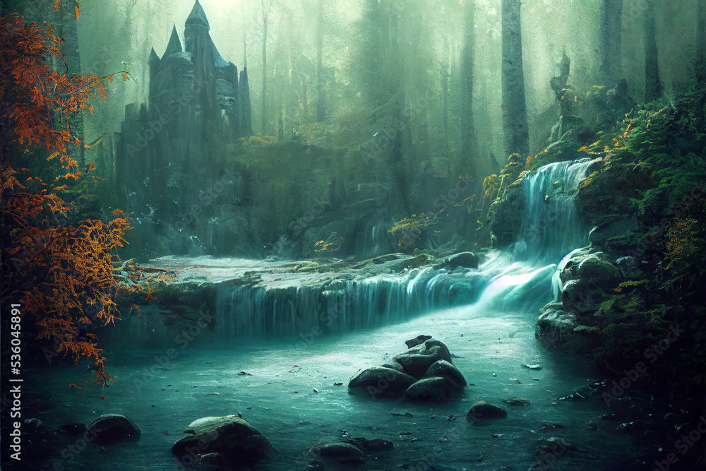 Fantasy Castle In The Forest
