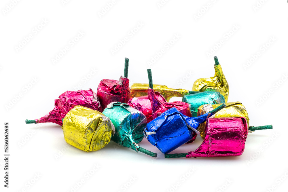 Dragon eggs Firecrackers isolated on white background, mulicolor ...