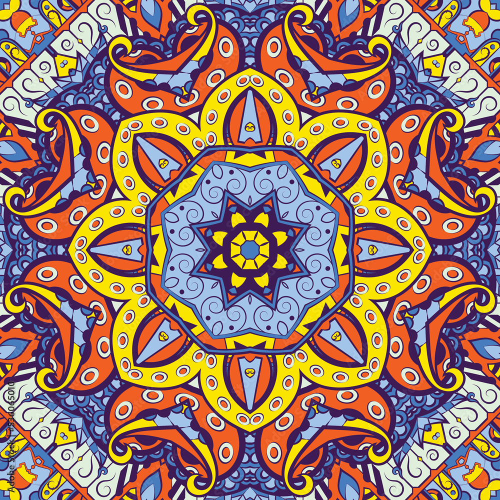 Seamless tile texture. Tracery mehndi design image. Ethnic doodle art ...