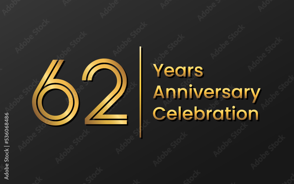 62 Years Anniversary, Perfect template design for anniversary ...