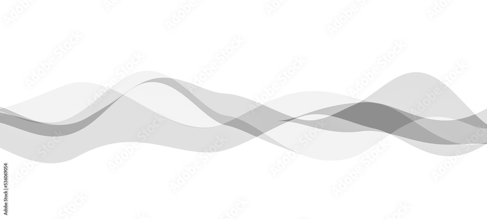 Abstract wallpaper with gray waveform or sound waves isolated on white ...