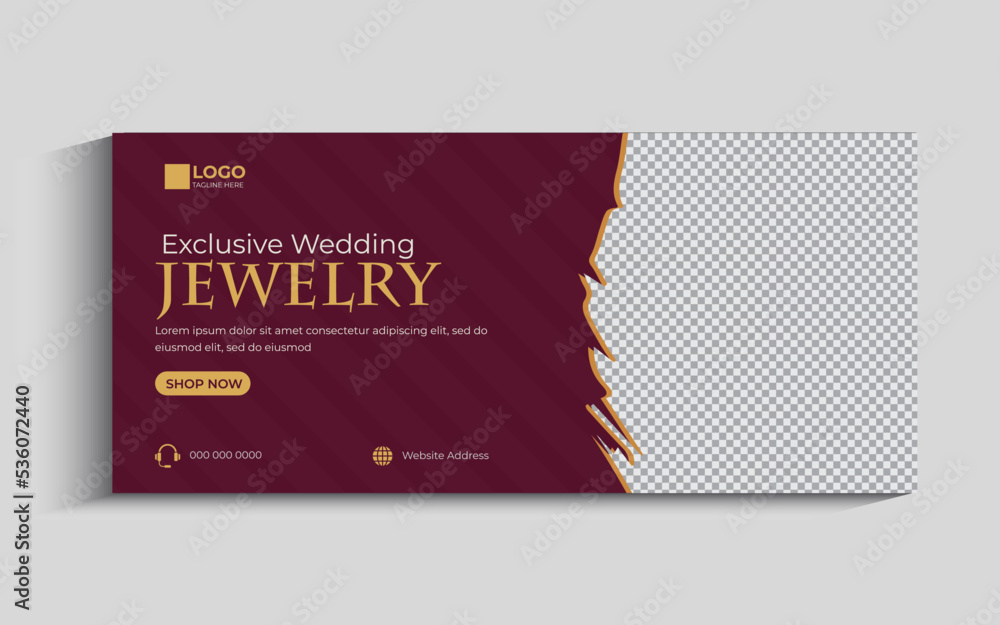 Jewelry Facebook Cover Template Design Stock Vector | Adobe Stock