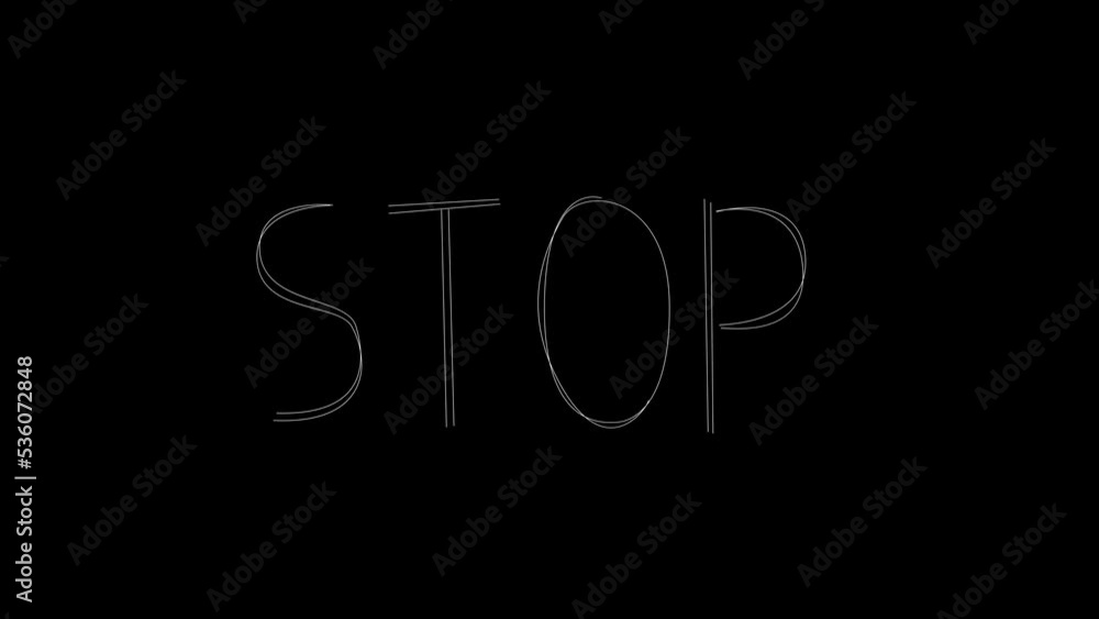 animation inscription stop thin lines and curved letters. 2d Stock ...