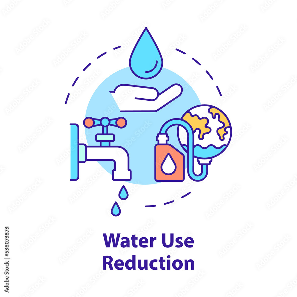 Water use reduction concept icon. Climate changes prevention abstract ...