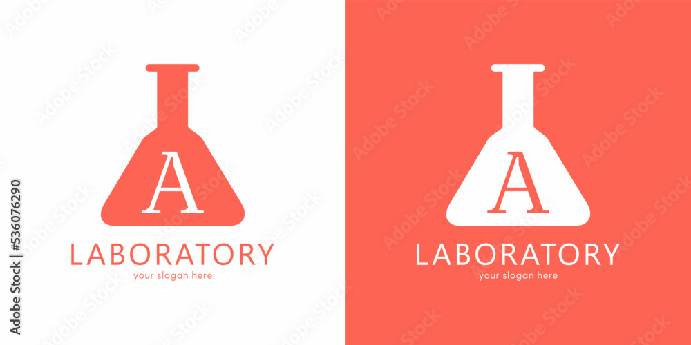 Laboratory Logo Design with Letter A Stock Vector | Adobe Stock